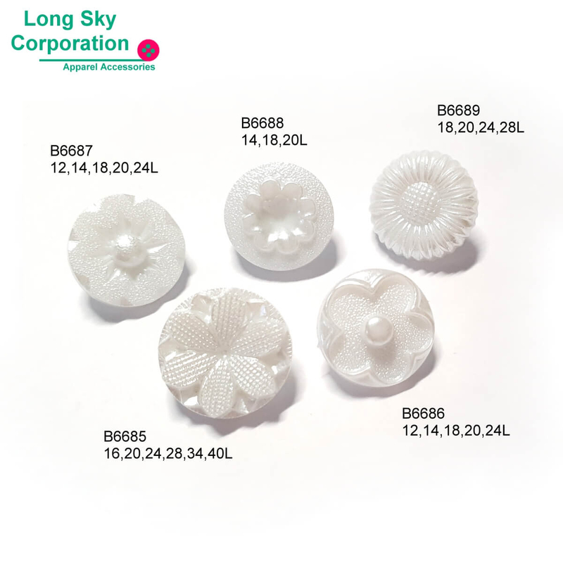 (B6685~B6689) nylon, pearl and faux finish sweater and suits buttons ...